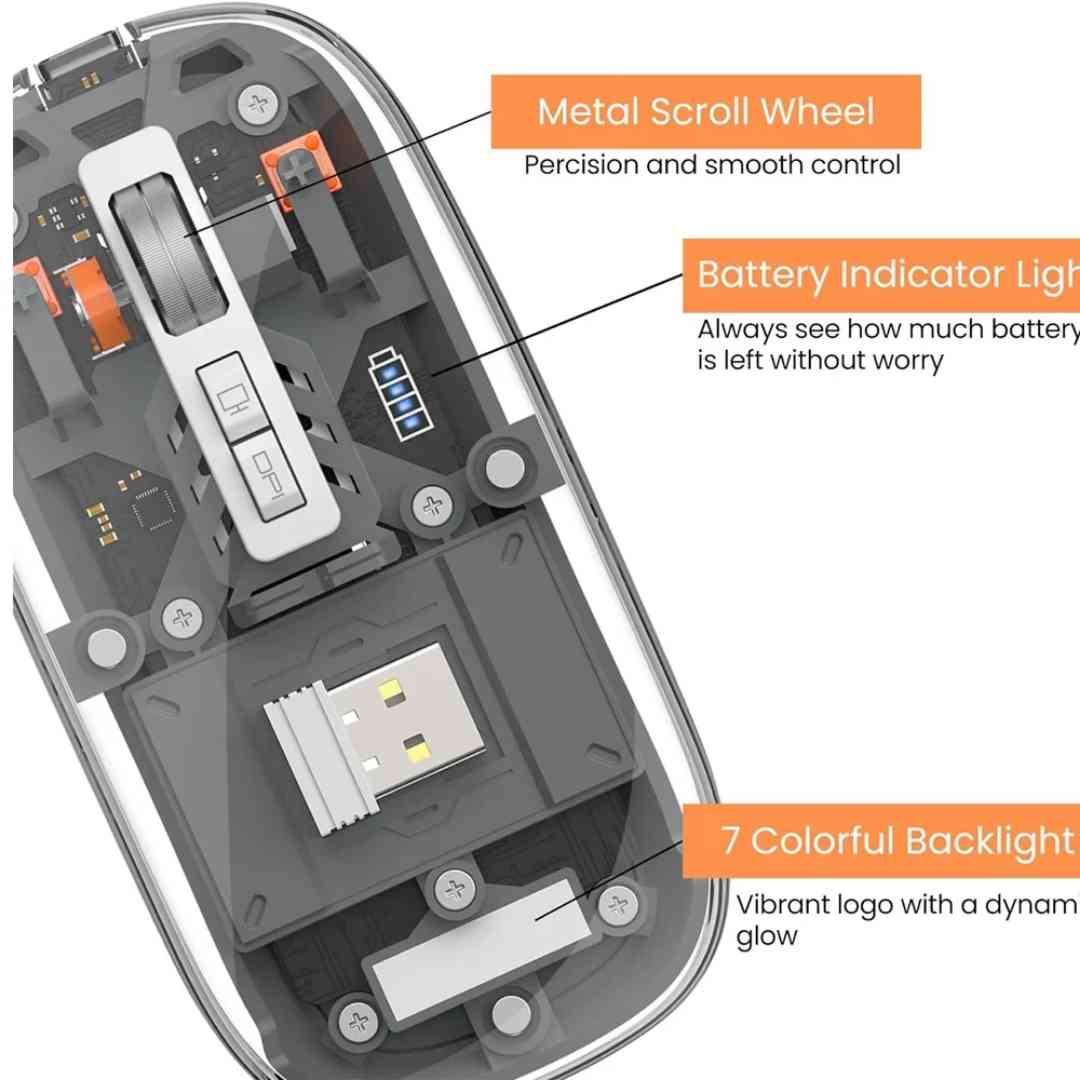 WiWU WM105 Crystal Magnetic Wireless Mouse - GadGet Bee