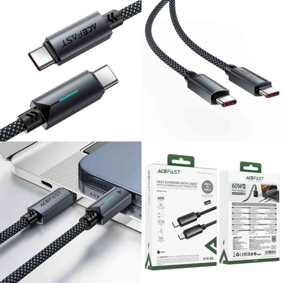 AceFast C19-03 60W USB-C To USB-C Fast Charging Data Cable
